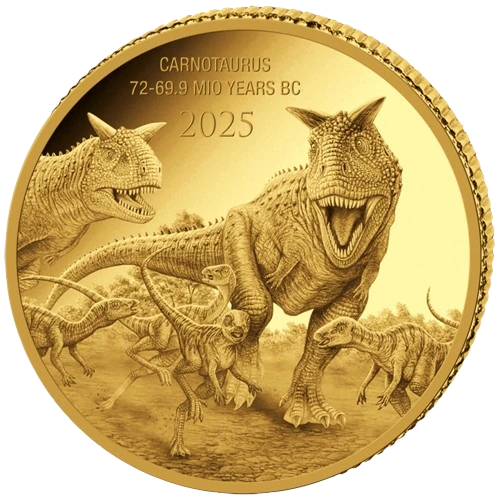 Prehistoric Life II - Carnotaurus 0,5g Złota 2025 Proof | NumiTracker